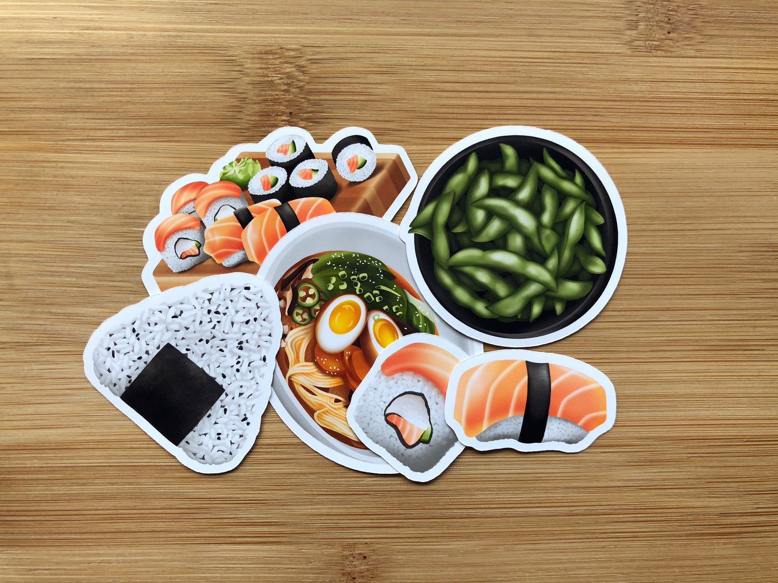 Japanese Food Sticker Pack 12pc / Sushi Sashimi Stickers / - Etsy