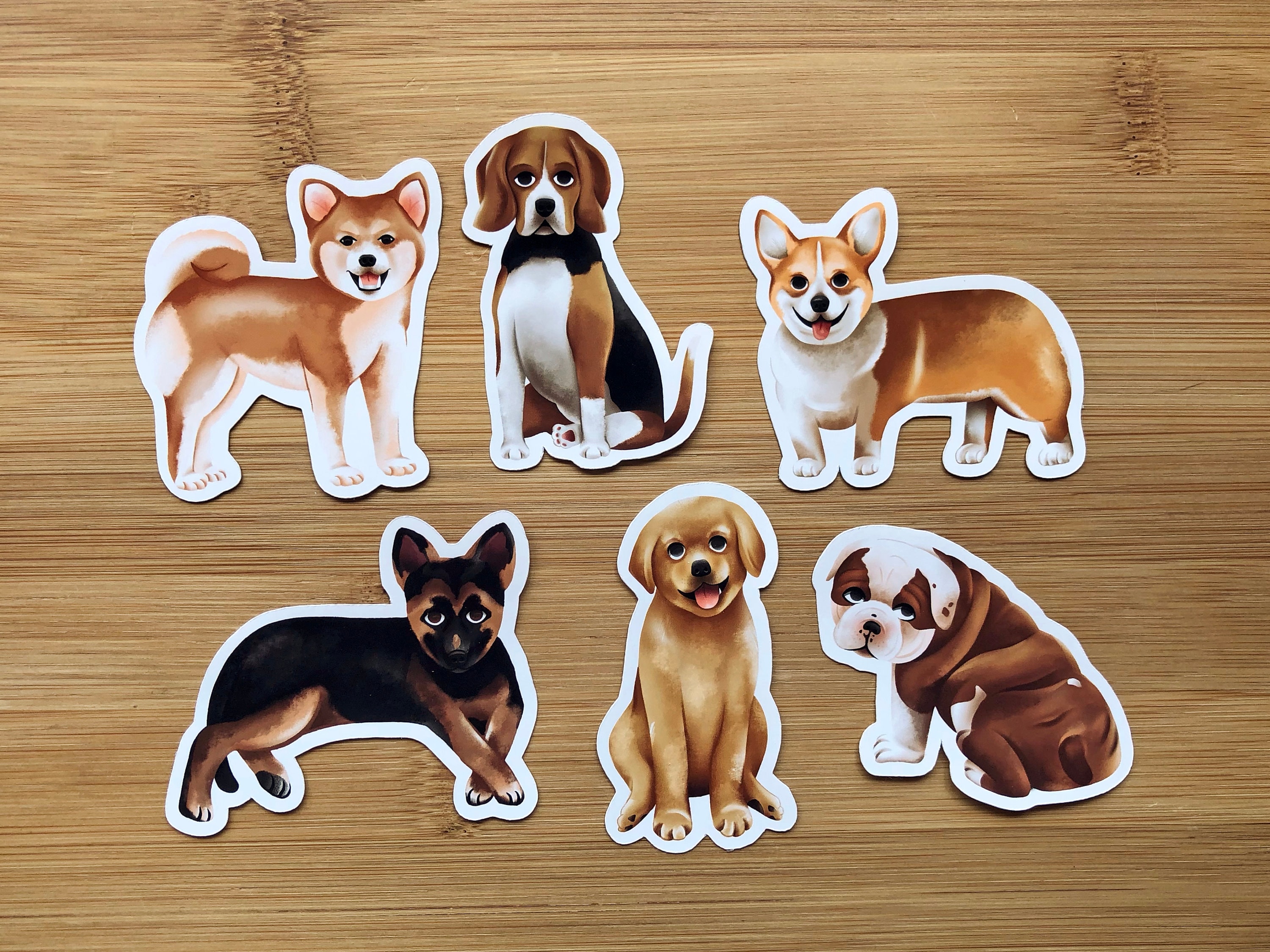 Dog Sticker Pack 12pc / Dog Stickers / Cute Puppy Stickers / | Etsy