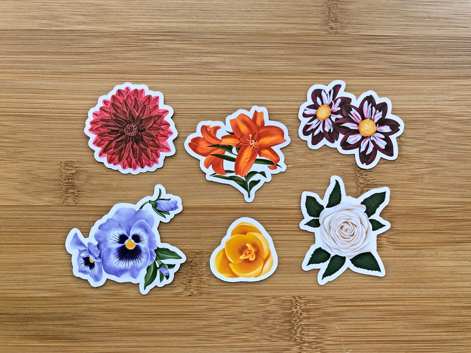 Flower Sticker Pack 12pc / Flower Stickers / Gardening | Etsy