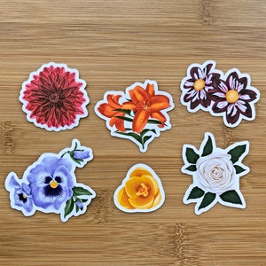Flower Sticker Pack 12pc / Flower Stickers / Gardening Stickers ...