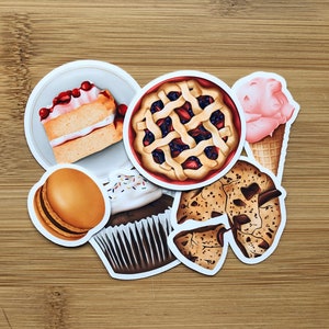 Dessert Food Sticker Pack 12pc / Dessert Sweets Stickers / Junk Food ...