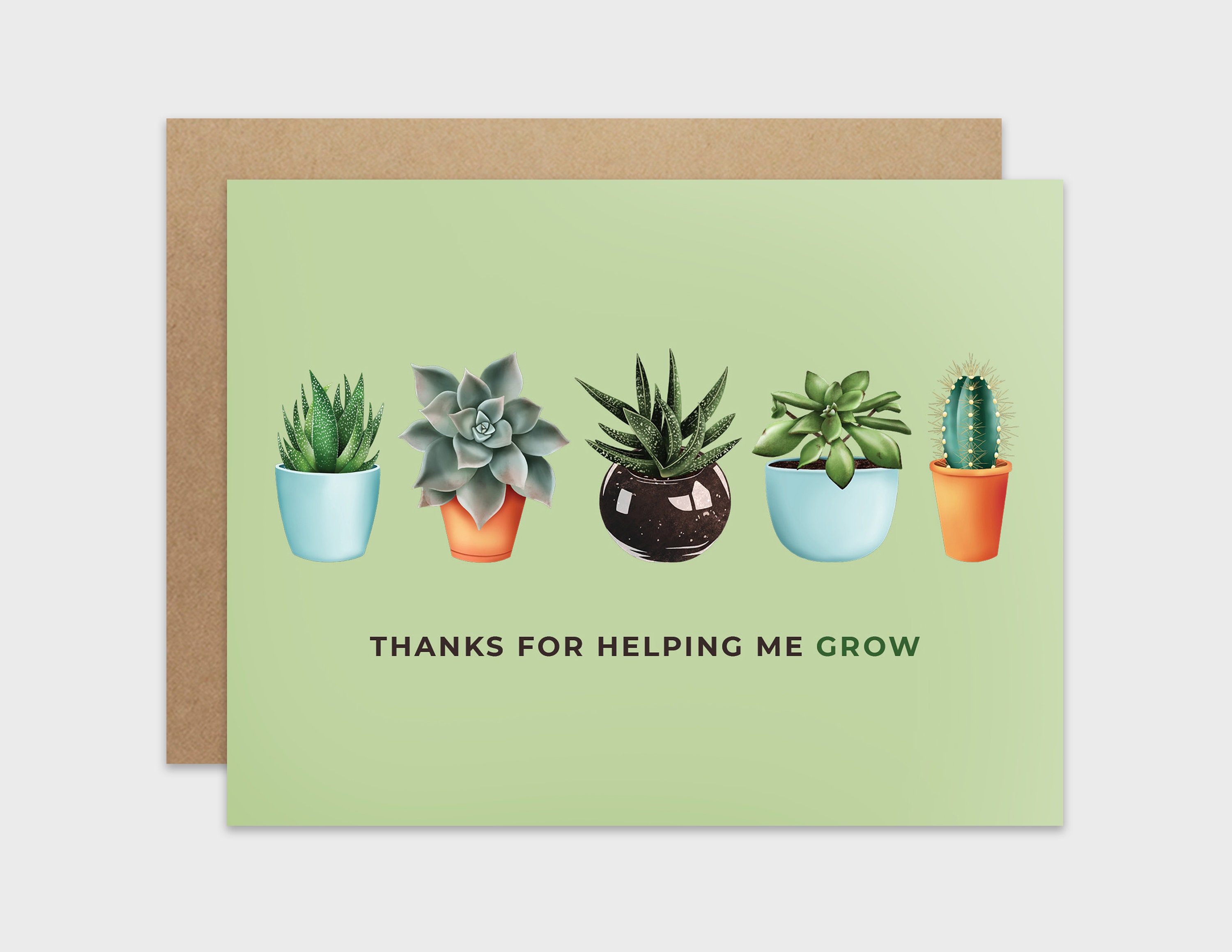 Plant Pun Thank You Card Set of 10: Succulent Greeting Cards - Etsy