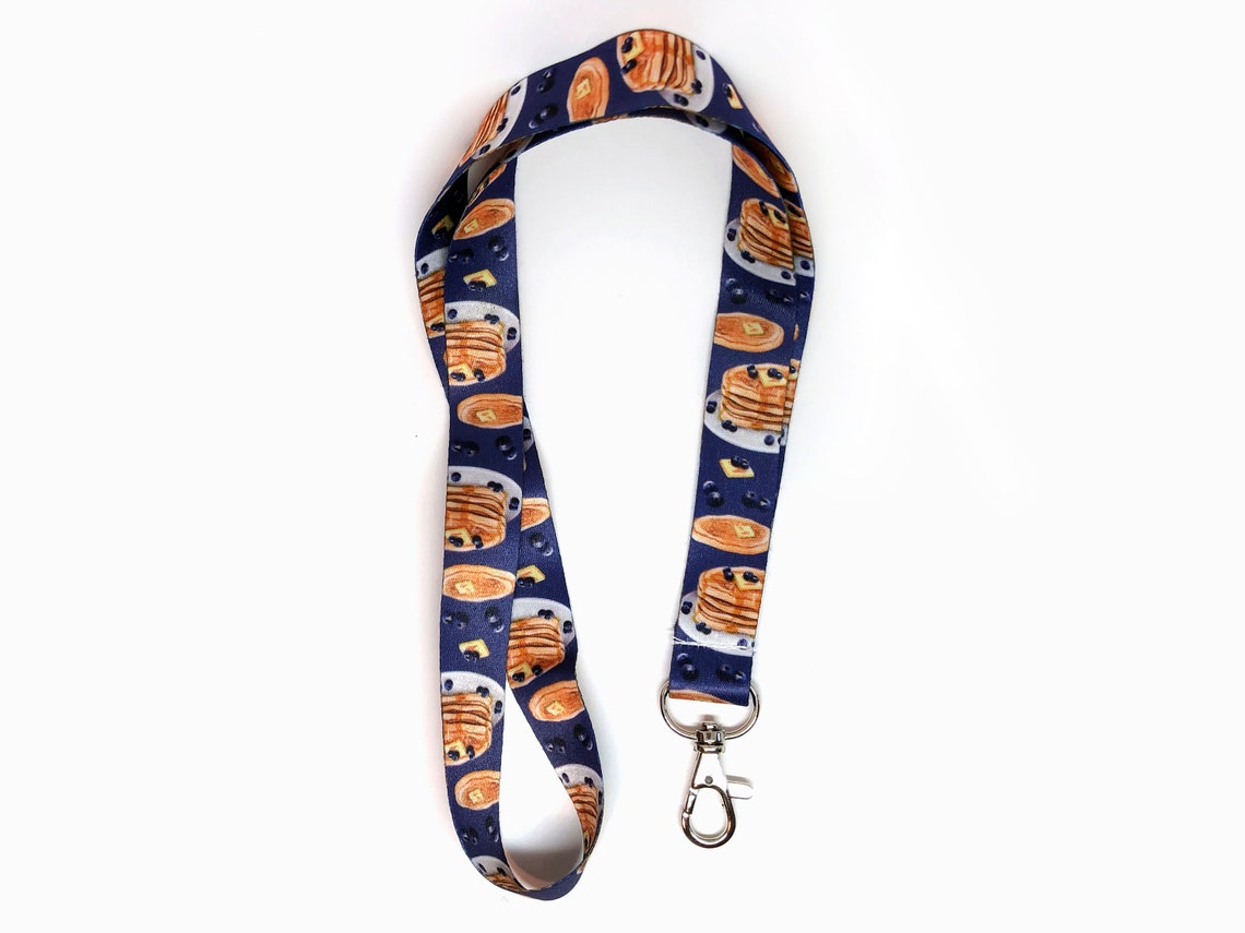 Pancake Lanyard / Breakfast Food ID Badge Holder / Pancake Keychain ...