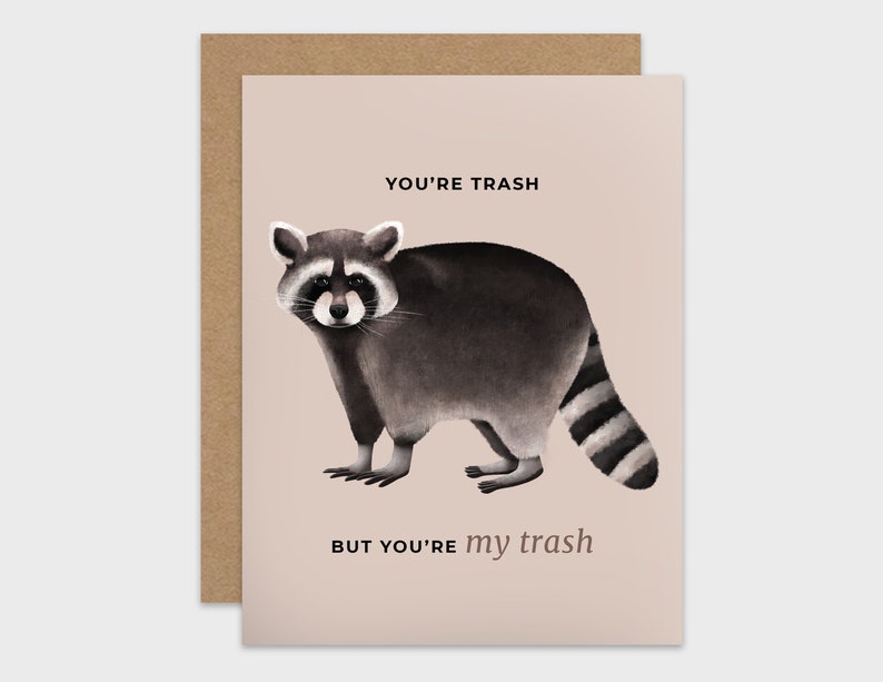 Funny Love Card / Raccoon Pun Anniversary Card / Romantic - Etsy