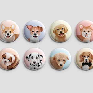Dog Button Pack / Dog Buttons / Cute Puppy Buttons / Dog Lover - Etsy