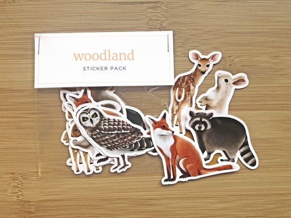 Woodland Sticker Pack 12pc / Forest Animal Stickers / Animal - Etsy