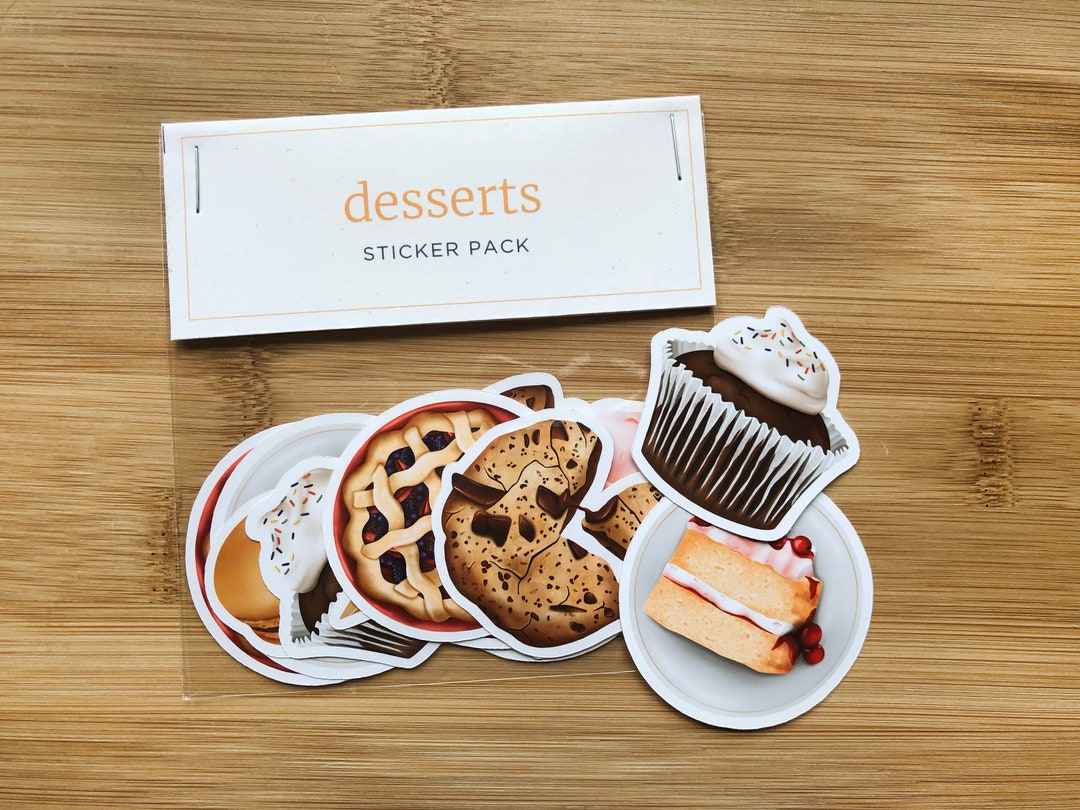 Dessert Food Sticker Pack 12pc / Dessert Sweets Stickers / Junk Food ...