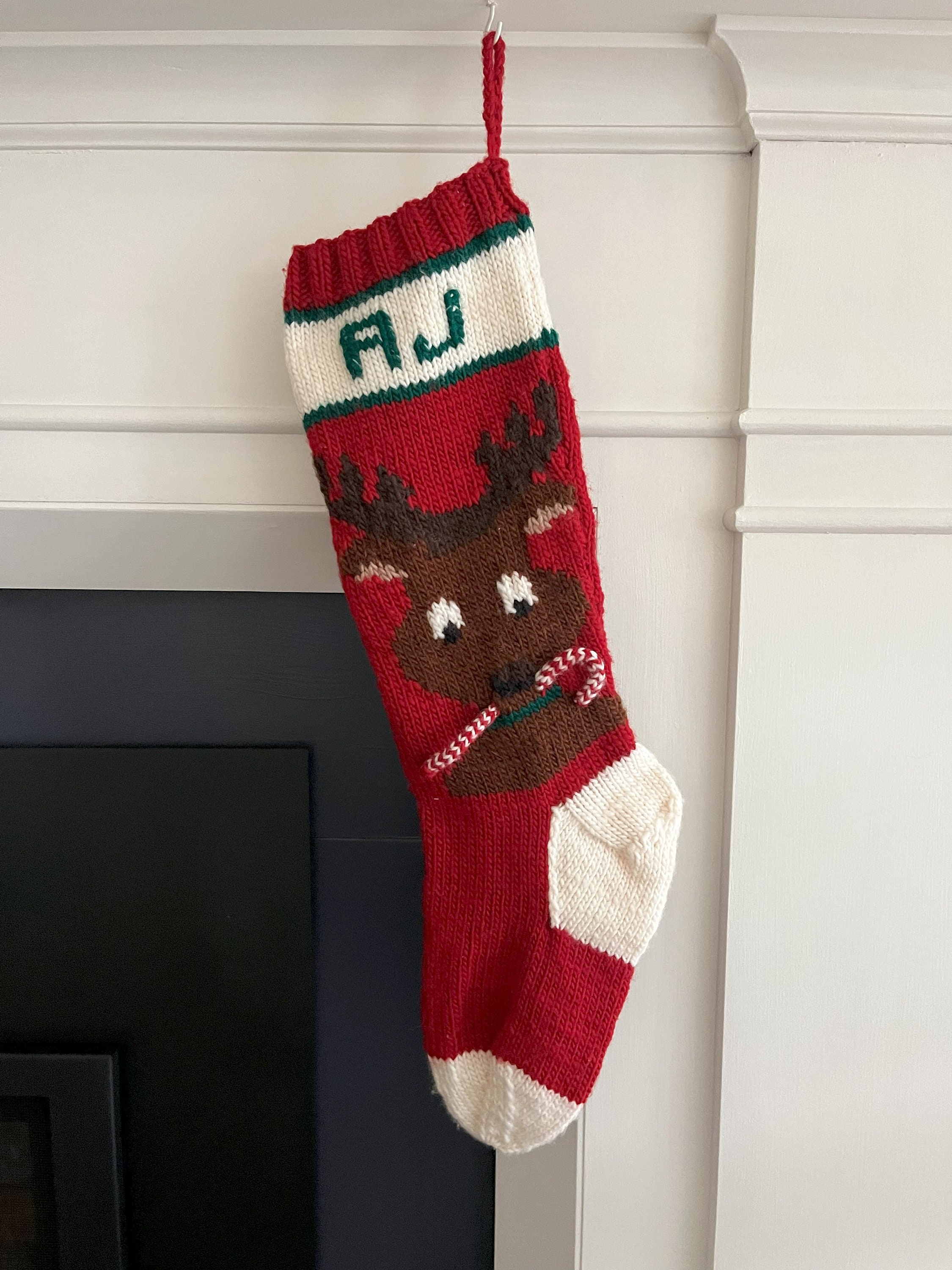 Reindeer Christmas Stocking Knitting Pattern Downloadable Christmas - Etsy