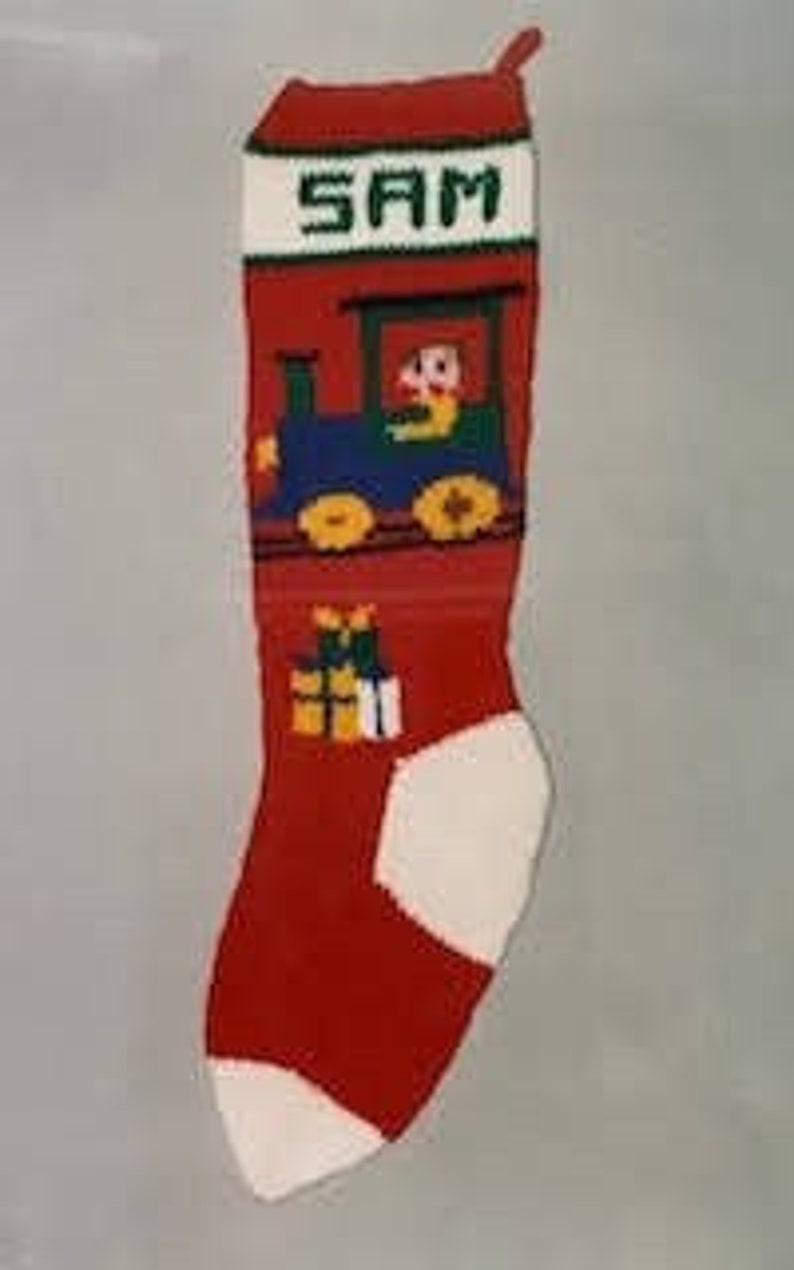 Train Stocking Knitting Pattern Downloadable Christmas - Etsy