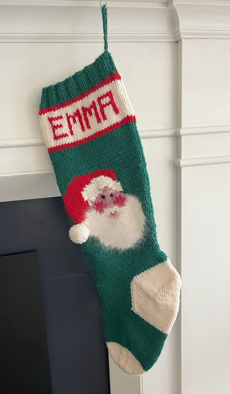 Santa Christmas Stocking Knitting Pattern Downloadable Christmas - Etsy