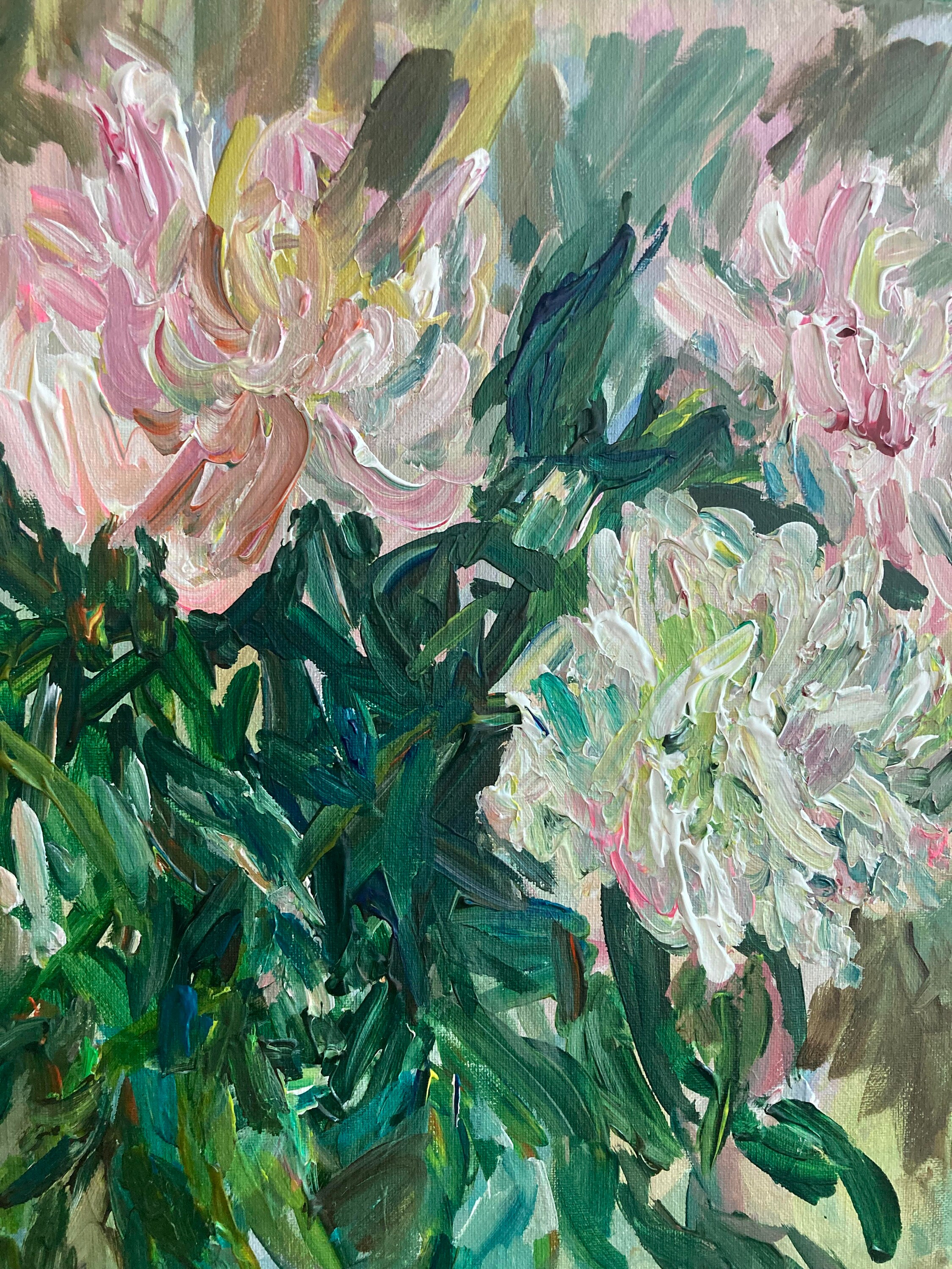Peonies. Floral Acrylic Painting; Impressionist Art; Wall Decor; Signed ...