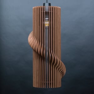 Wood Pendant Light ,modern Chandelier Lighting, Hanging Dining Lamp ...