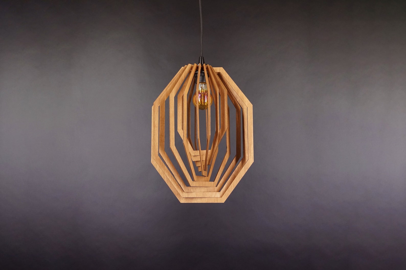 Wooden Pendant Lightwood Ceiling Lighthanging Lampwooden - Etsy