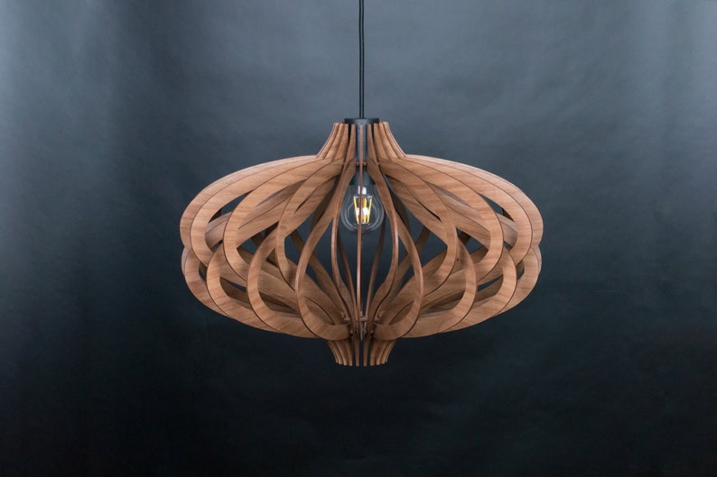 Wood Pendant Shade Wooden Ceiling Lightswood Pendant - Etsy