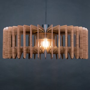 Wood Pendant Light,wooden Light,modern Chandelier Lighting, Hanging ...
