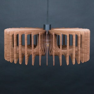 Wood Pendant Light,wooden Light,modern Chandelier Lighting, Hanging ...