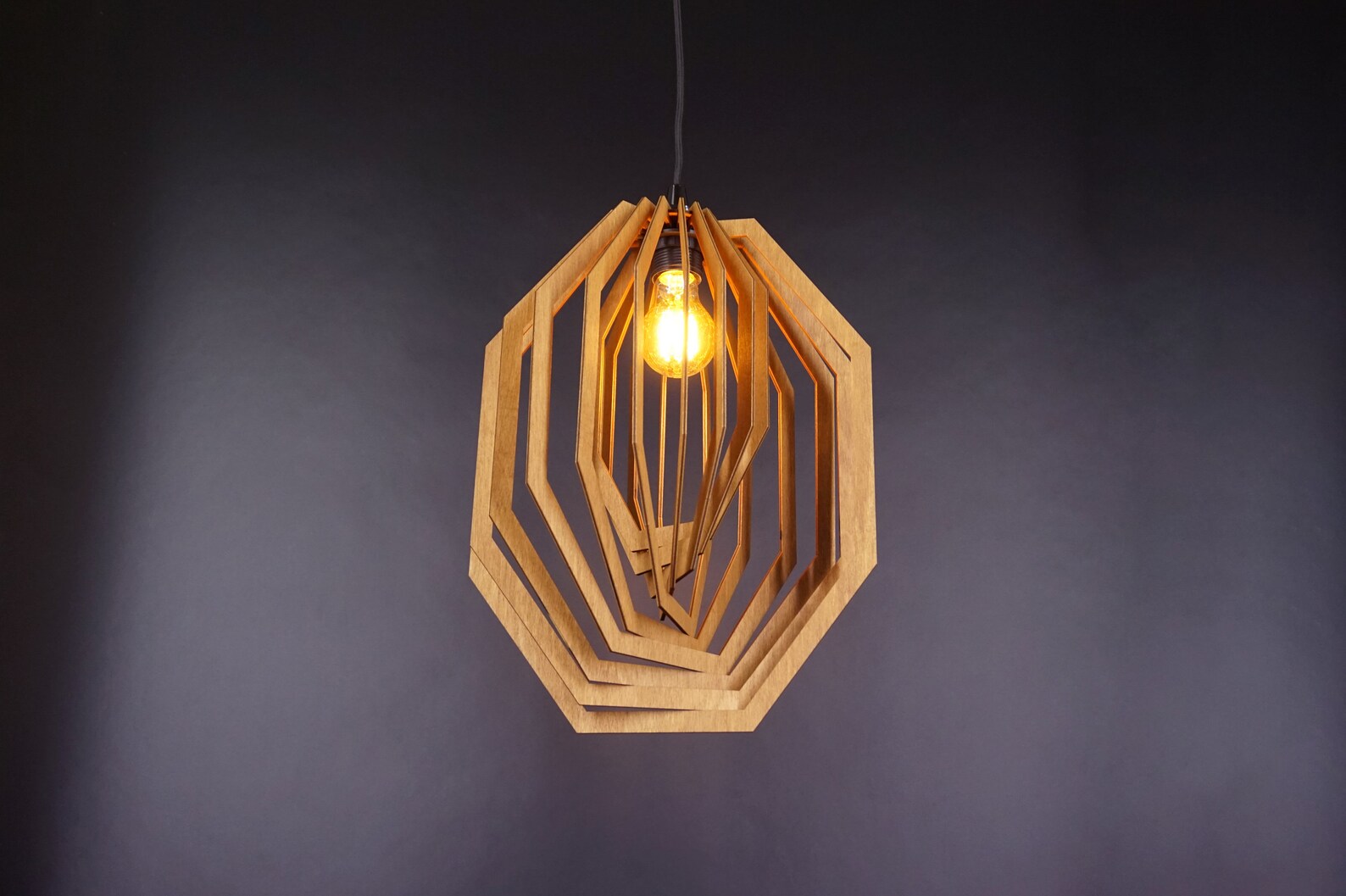 Wooden Pendant Lightwood Ceiling Lighthanging Lampwooden - Etsy