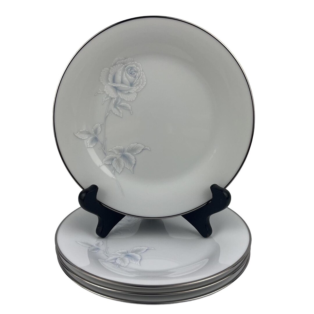 Noritake Virtue Bread and Butter Plates Set of 4 Vintage 6 1/4 Blue ...