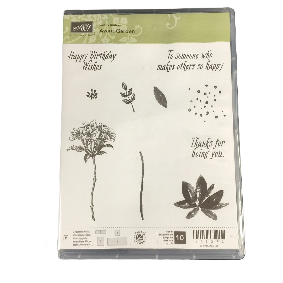 Stampin' Up AVANT-GARDEN Stamp Set Birthday Wishes Thanks Garden ...