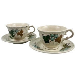 Metlox Vineyard Footed Cups and Saucers Set of 2 Vintage Vernon Ware ...