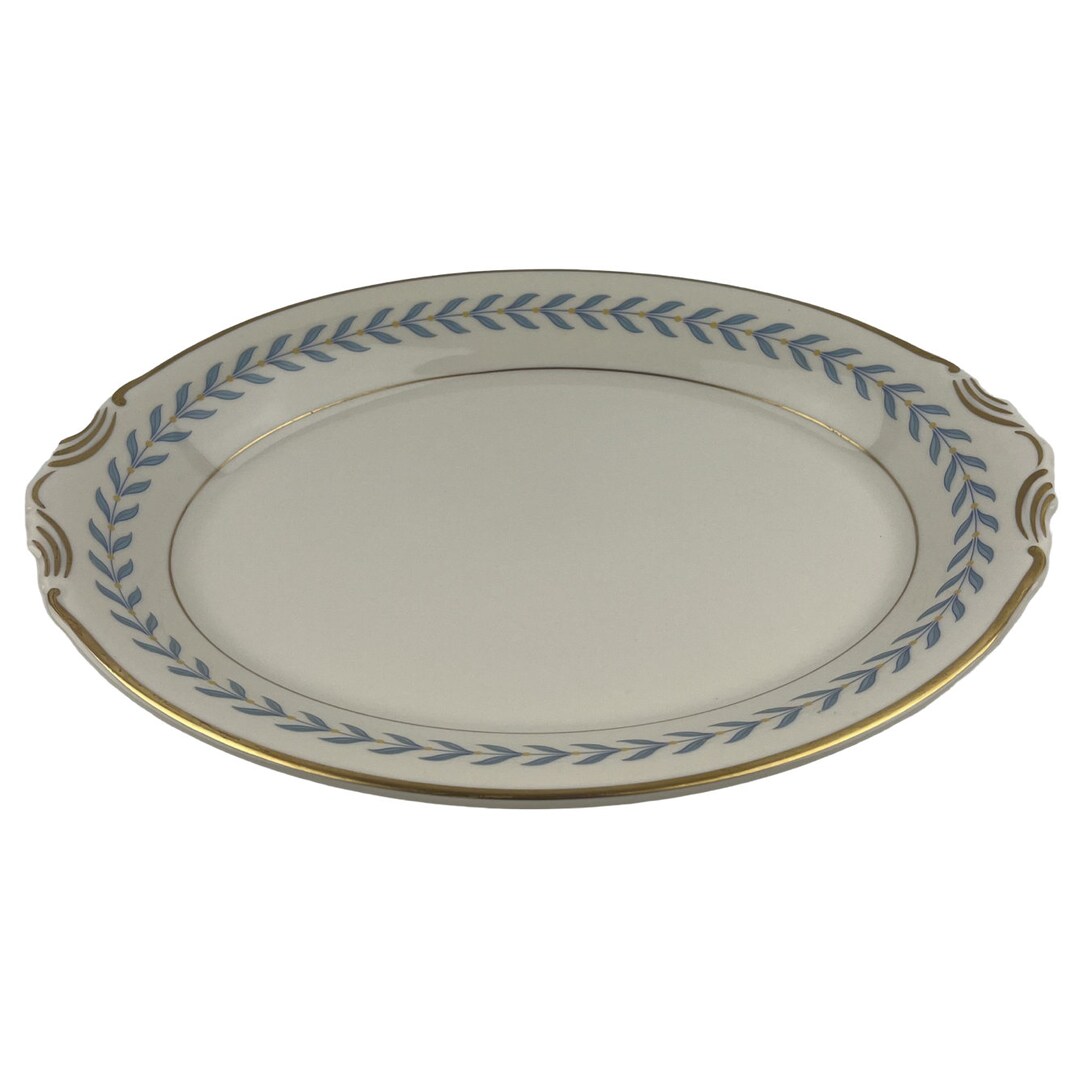 Syracuse China Old Ivory Sherwood Oval Serving Meat Platter 14" Blue ...