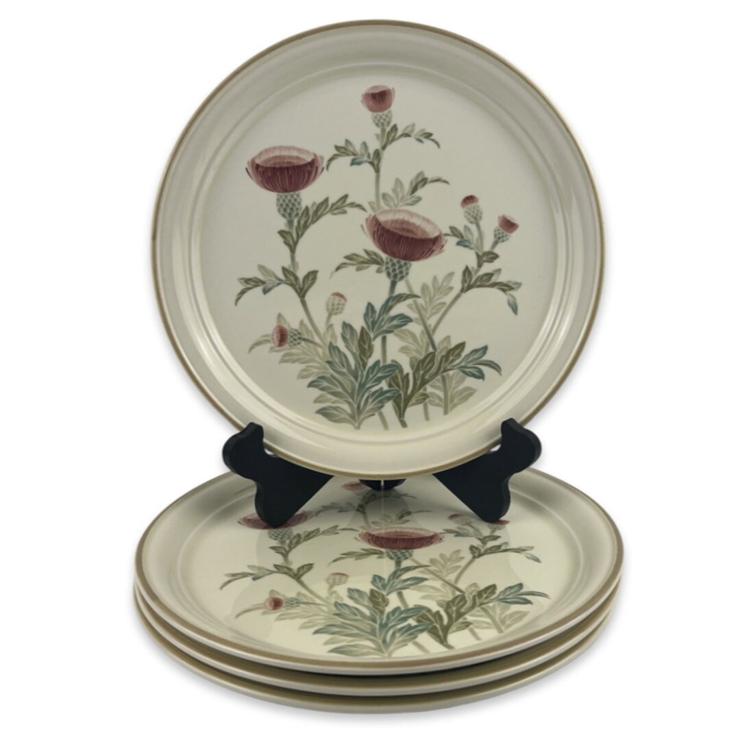 Noritake Keltcraft Thistle Garden Dinner Plates Set of 4 Vintage 10 1/2 ...