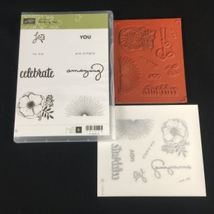 Stampin' Up AMAZING YOU Stamp Set Inspirational Sentiments Flowers 8 ...