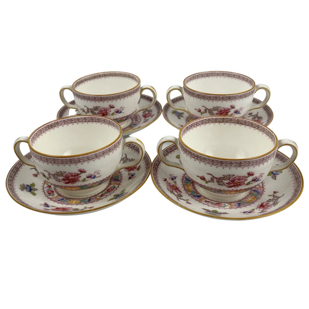 Royal Doulton Orient Bouillon Cups and Saucers Lot of 4 Antique E5697 ...
