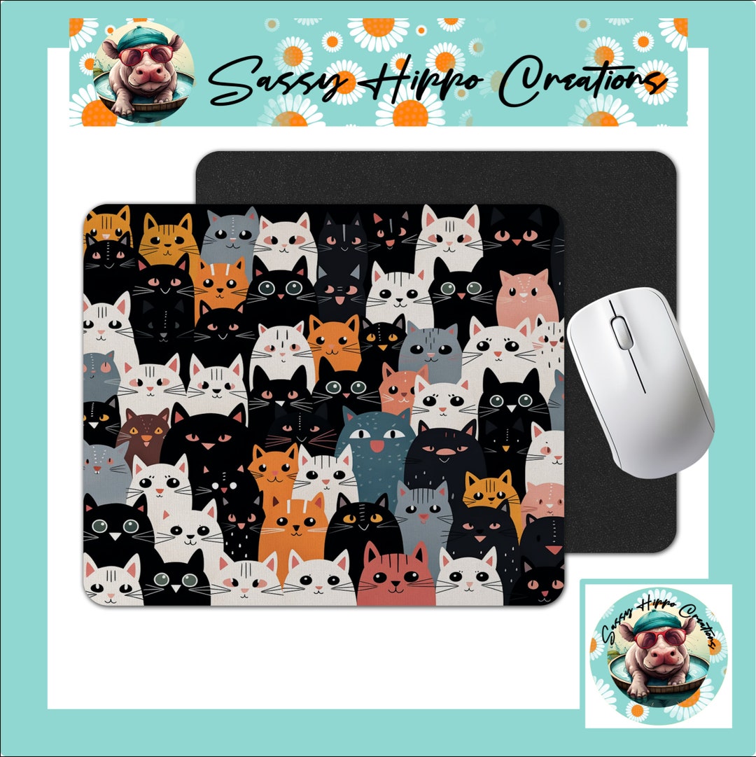 Mouse Pad Cats Galore Crowd Kittens Cat Lady Life Anti Slip Back Easy ...
