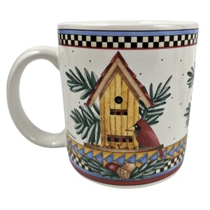 Debbie Mumm Pine Cone Coffee Mugs Set of 4 Vintage Sakura Woodland ...