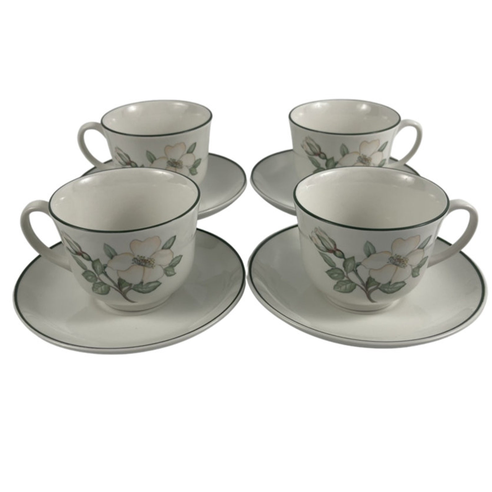 Johnson Brothers Juliette Cups and Saucers Lot of 4 Vintage Peach and ...
