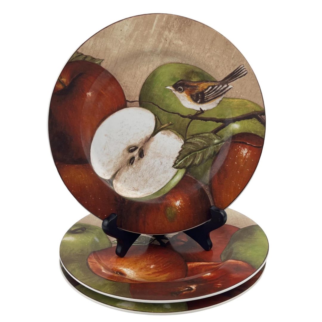 Sakura David Carter Brown Apple Orchard Set of 3 Vintage 2001 Red and ...