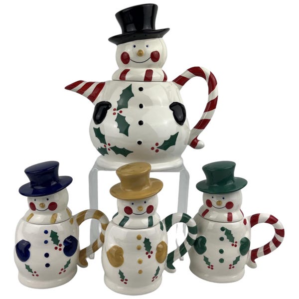 Snowman Teapot - Etsy