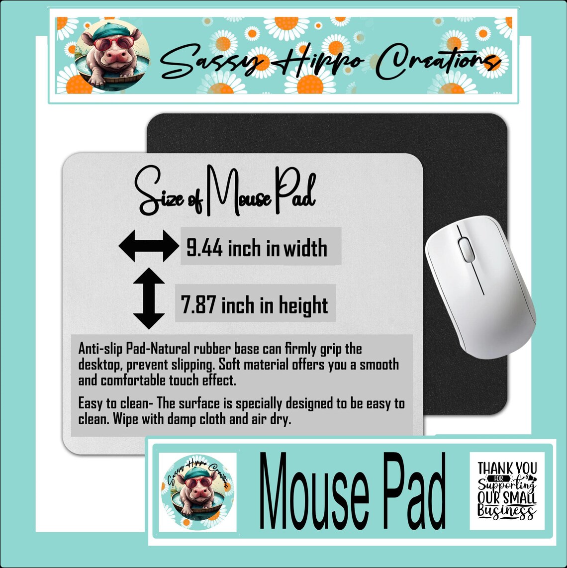 Mouse Pad Monster Mash Spooky Creepy Halloween Anti Slip Back Easy ...