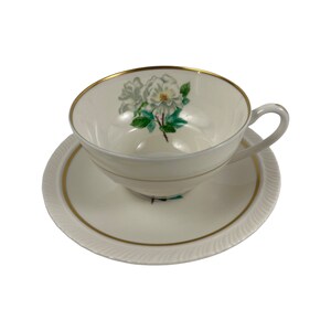 Hanover China Silver Rose Footed Cups and Saucers Set of 4 Vintage ...