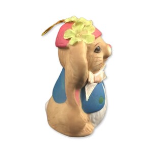 GIFTCO Bunny Rabbit Light Pink Bow Figurine Ornament Bell Taiwan ...