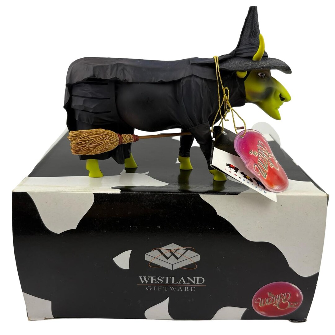 Westland Figurine Cow Parade Wizard of OZ Udderly Witched Cow #7245 ...