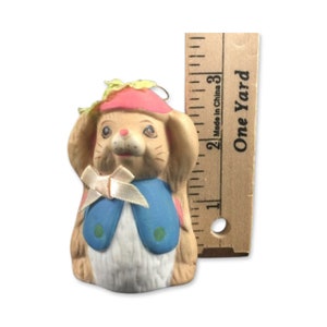 GIFTCO Bunny Rabbit Light Pink Bow Figurine Ornament Bell Taiwan ...