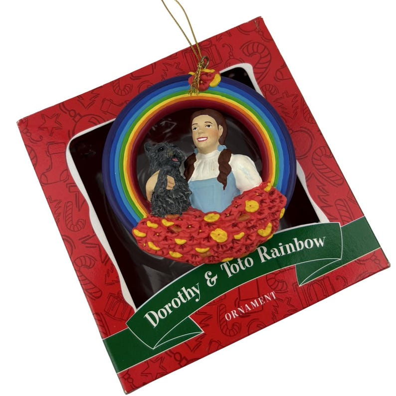 Wizard of Oz Dorothy and Toto Rainbow Christmas Ornament Vintage 2000 ...