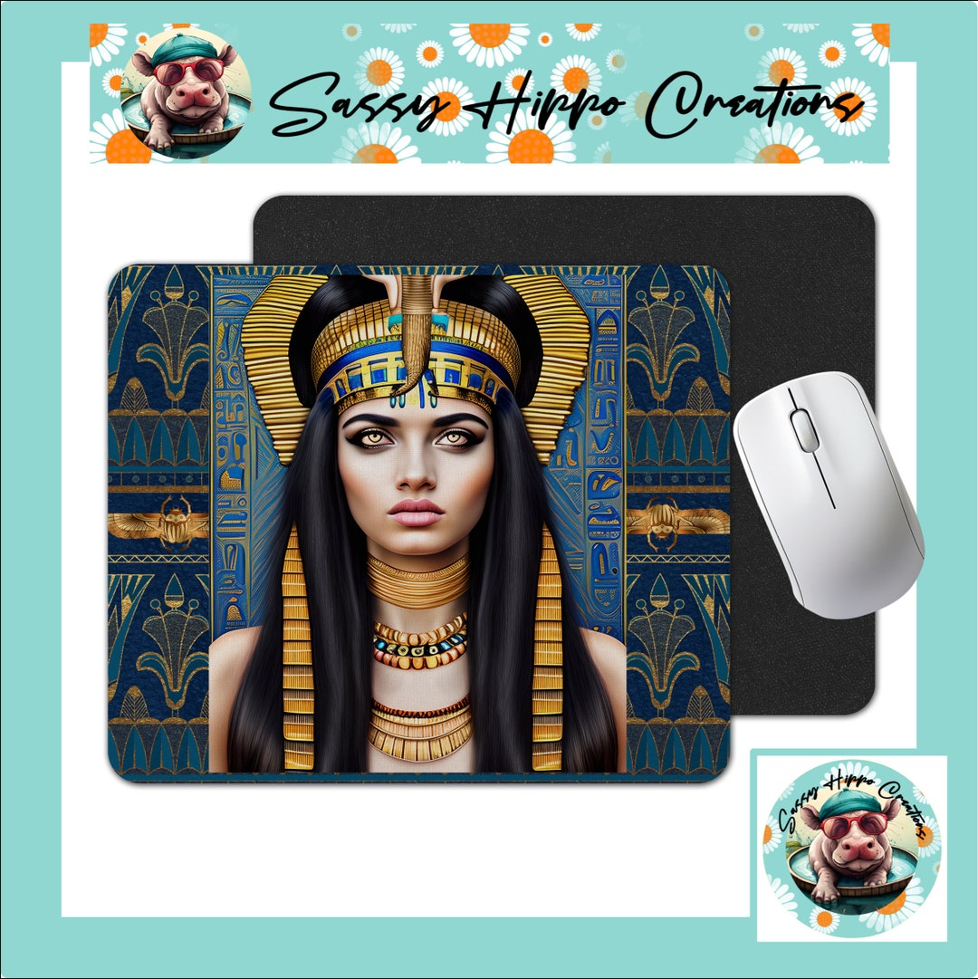 Mouse Pad Egyptian Goddess Pharoah Hieroglyphics Anti Slip Back Easy ...