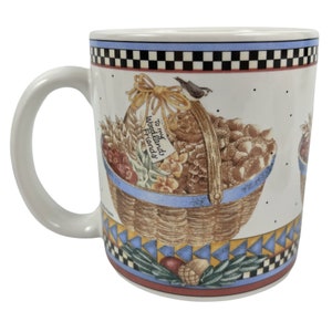 Debbie Mumm Pine Cone Coffee Mugs Set of 4 Vintage Sakura Woodland ...