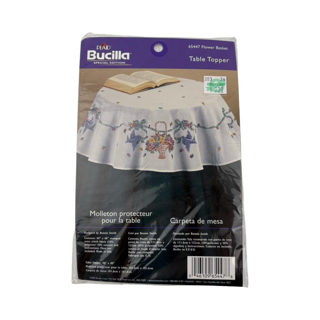Bucilla Special Edition Stamped Cross Stitch Table Topper 40" X 40 ...