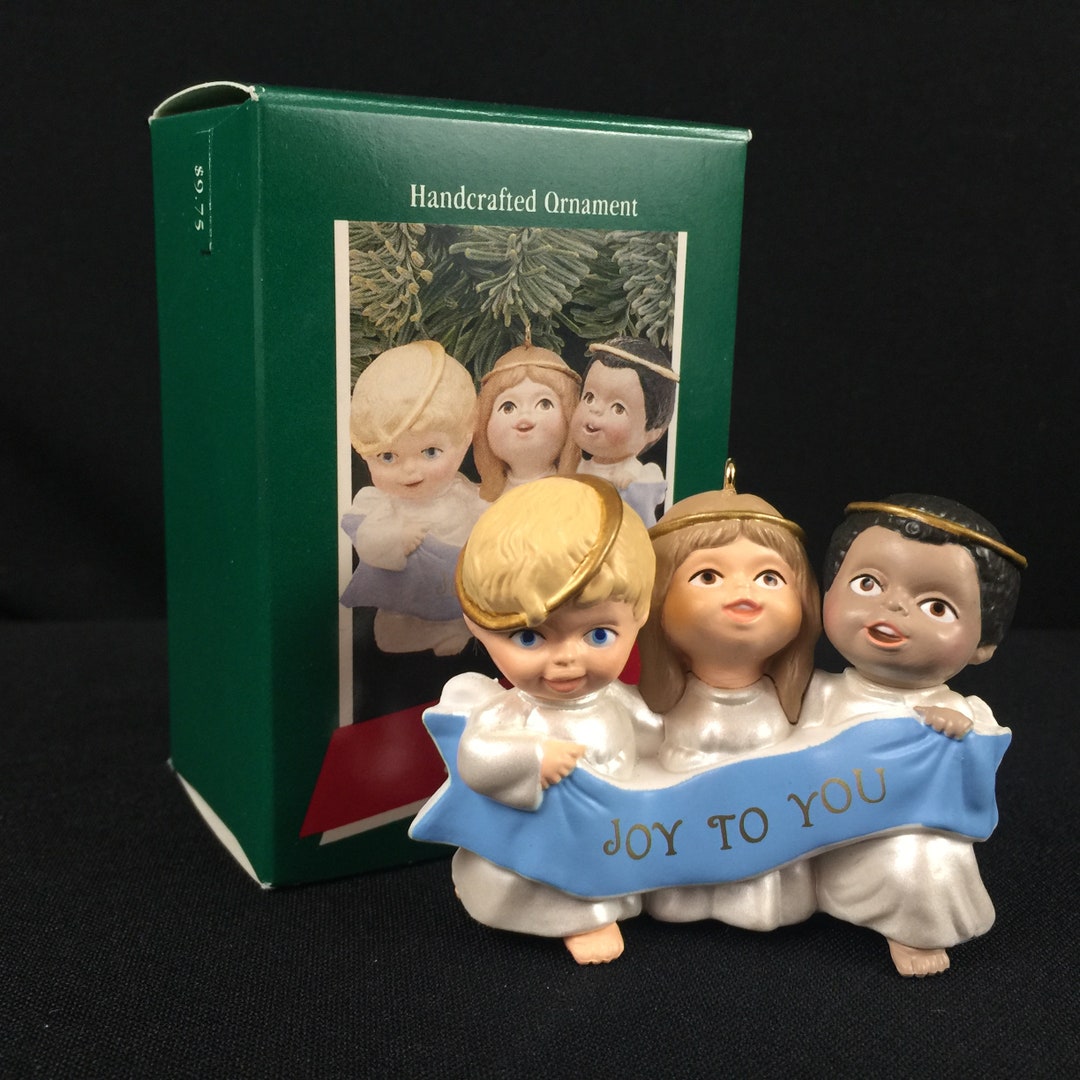 Hallmark Ornament Joyful Trio Angels Choir Singing Vintage 1989 Holiday ...