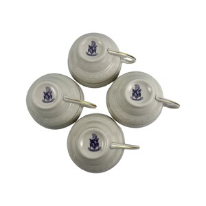 Hanover China Silver Rose Footed Cups and Saucers Set of 4 Vintage ...