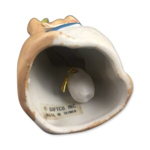 GIFTCO Bunny Rabbit Light Pink Bow Figurine Ornament Bell Taiwan ...