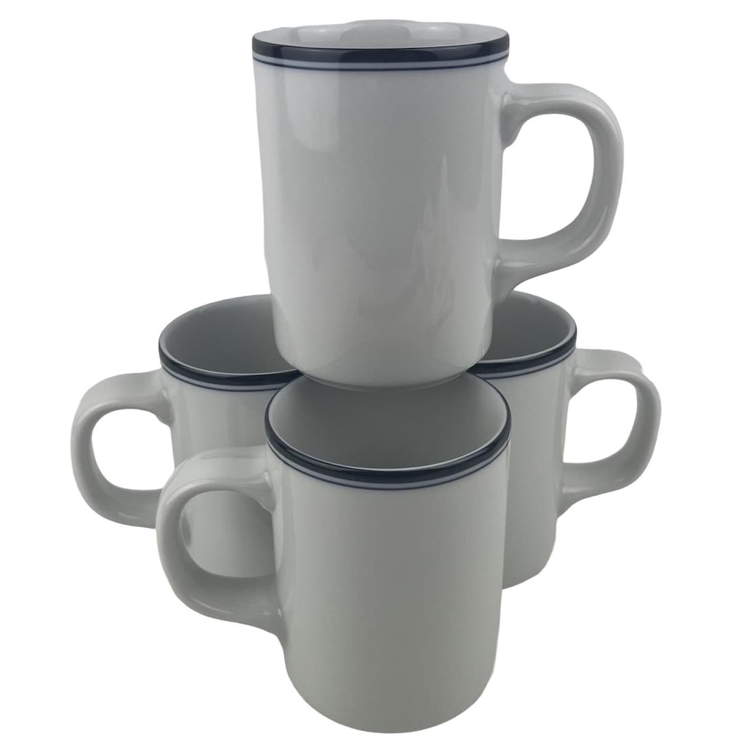 Dansk Concerto Allegro Blue Coffee Mugs Set of 4 Vintage Blue and White ...