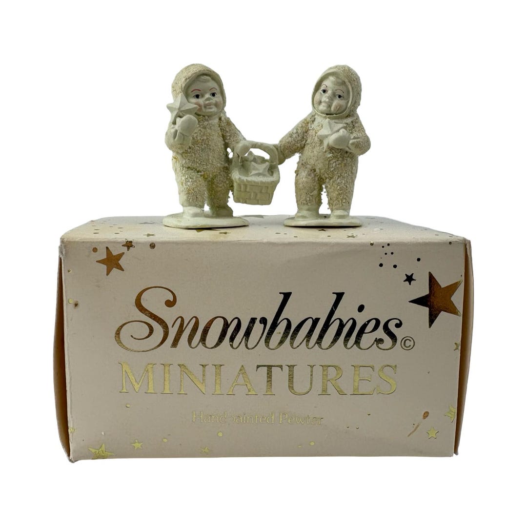 Department 56 Snowbabies Miniature Pewter Figurine Finding Fallen Stars ...