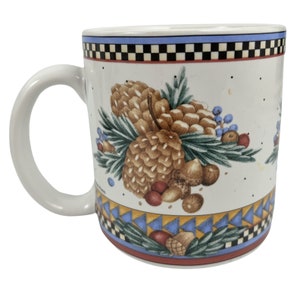 Debbie Mumm Pine Cone Coffee Mugs Set of 4 Vintage Sakura Woodland ...