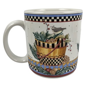 Debbie Mumm Pine Cone Coffee Mugs Set of 4 Vintage Sakura Woodland ...
