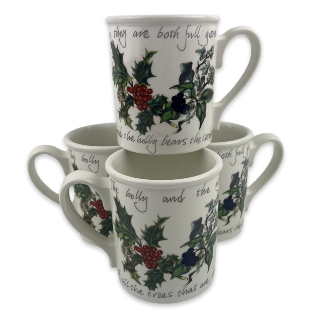 Portmeirion the Holly and the Ivy Mugs Set of 4 Holiday Anwyl Cooper ...